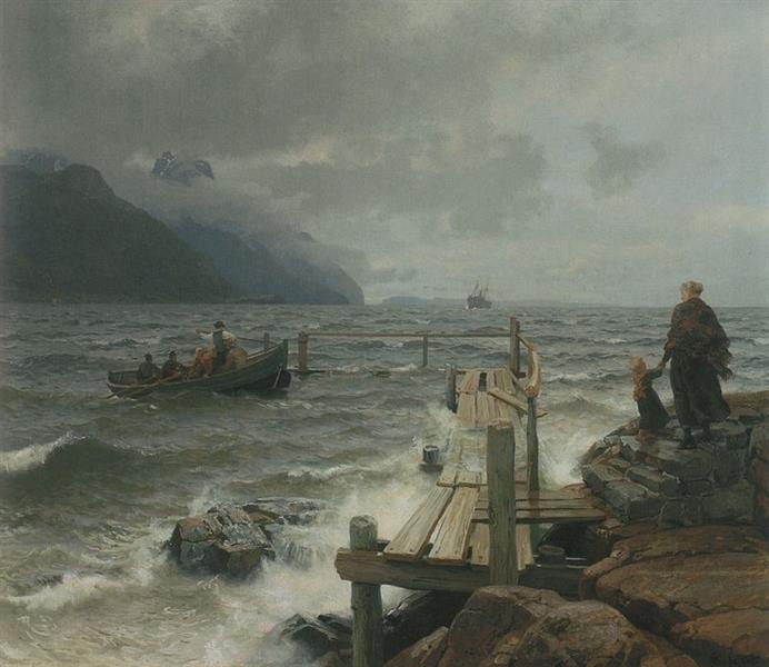 Fresh Breeze of the Norwegian Coast - Hans Gude - WikiArt.org