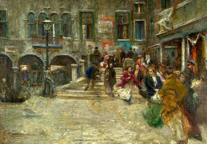 The Ponte Santi Apostoli bridge, Venice, c.1900 - Umberto Veruda ...