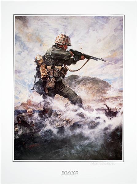The Bar on the Beach : Iwo Jima 19, Feb. 1945 - Charles Waterhouse ...