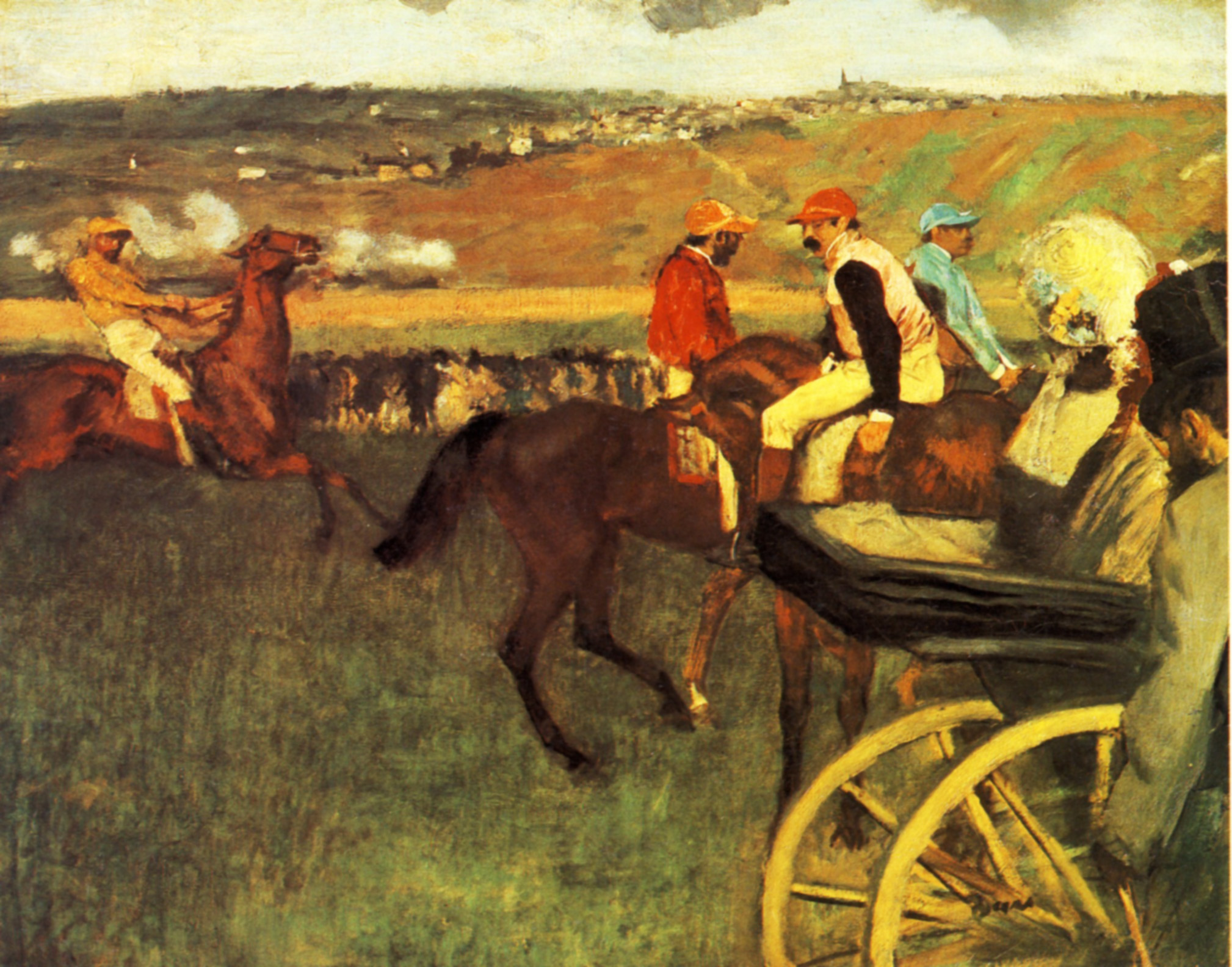 The Racecourse, Amateur Jockeys, 1880 - Edgar Degas - WikiArt.org