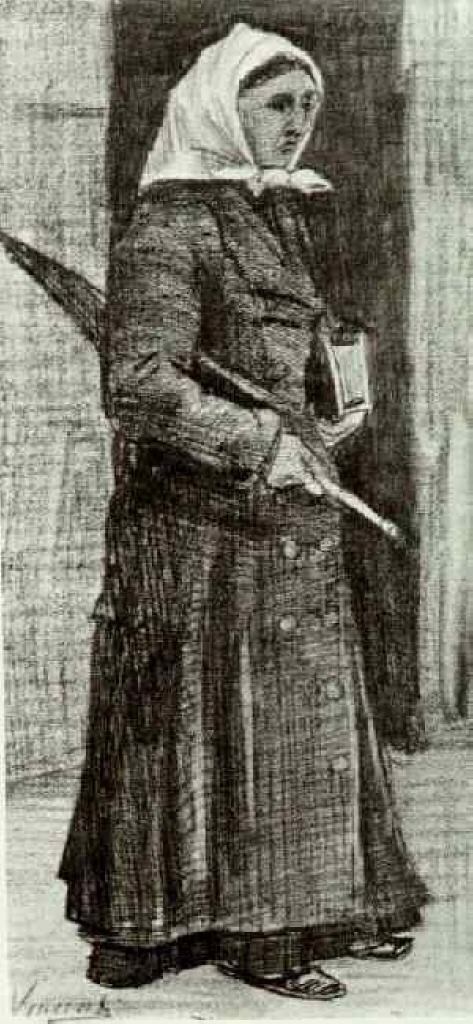 Sien with Umbrella and Prayer Book, 1882 - Vincent van Gogh - WikiArt.org